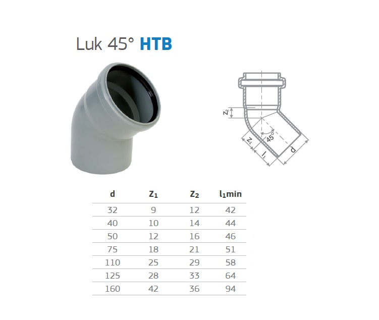 Luk 32 x 45° PVC - Pestan - Aqua Still Group - baterija za kadu, wc solja,