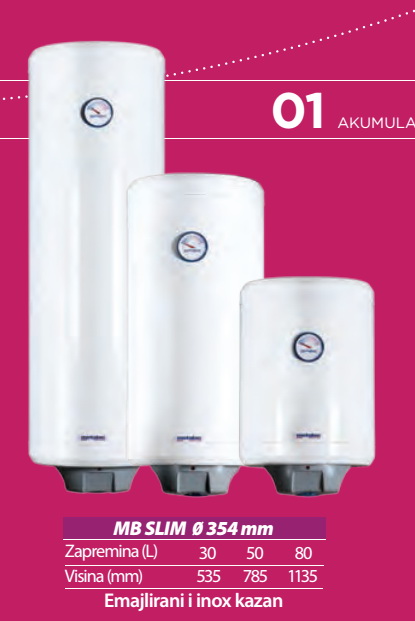 Bojler 30 L emajl Slim 6 god MS30R - Aqua Still Group - baterija za ...